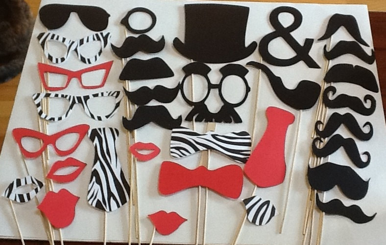 Photobooth Props - Photo Booth Props 32 Piece Set - Party Photo Prop on ...